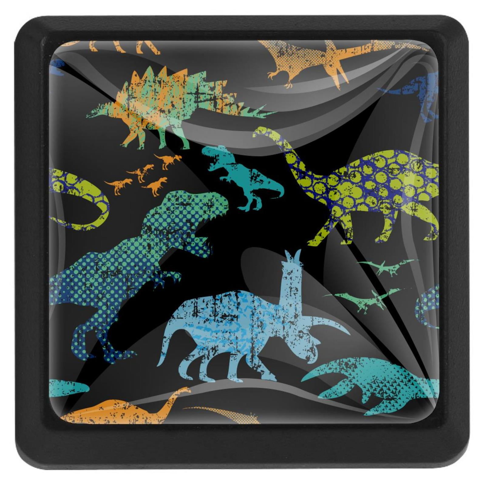 3 Pack Dinosaur Square Cabinet Door Knobs Decor for Cupboard Dressing ...