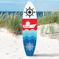 Outdoor Nautical Ship and Compass Surfboard Wall Decor, PVC, Surfboard ...