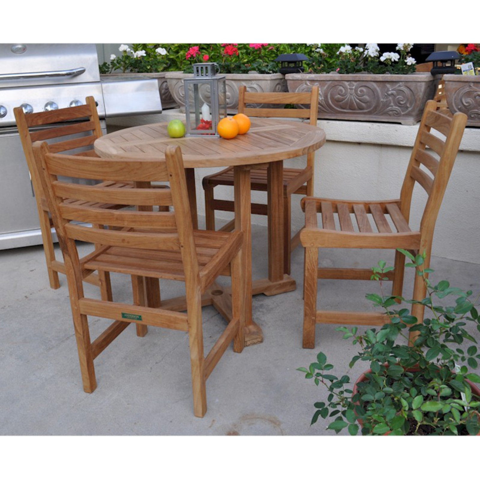 Anderson Teak Windham Round Patio Dining Set - Walmart.com