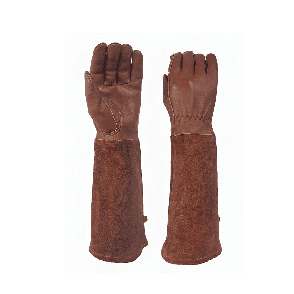 Wanyifa Long Gardening Gloves for Thorn Proof,Cowhide Leather Garden ...