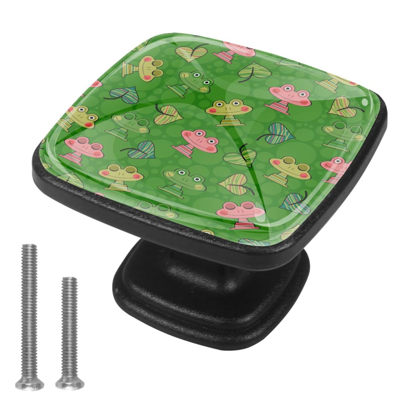 4 Pcs Cabinet Handle Drawer Pulls Cartoon Frog Knobs with Screws Square ...