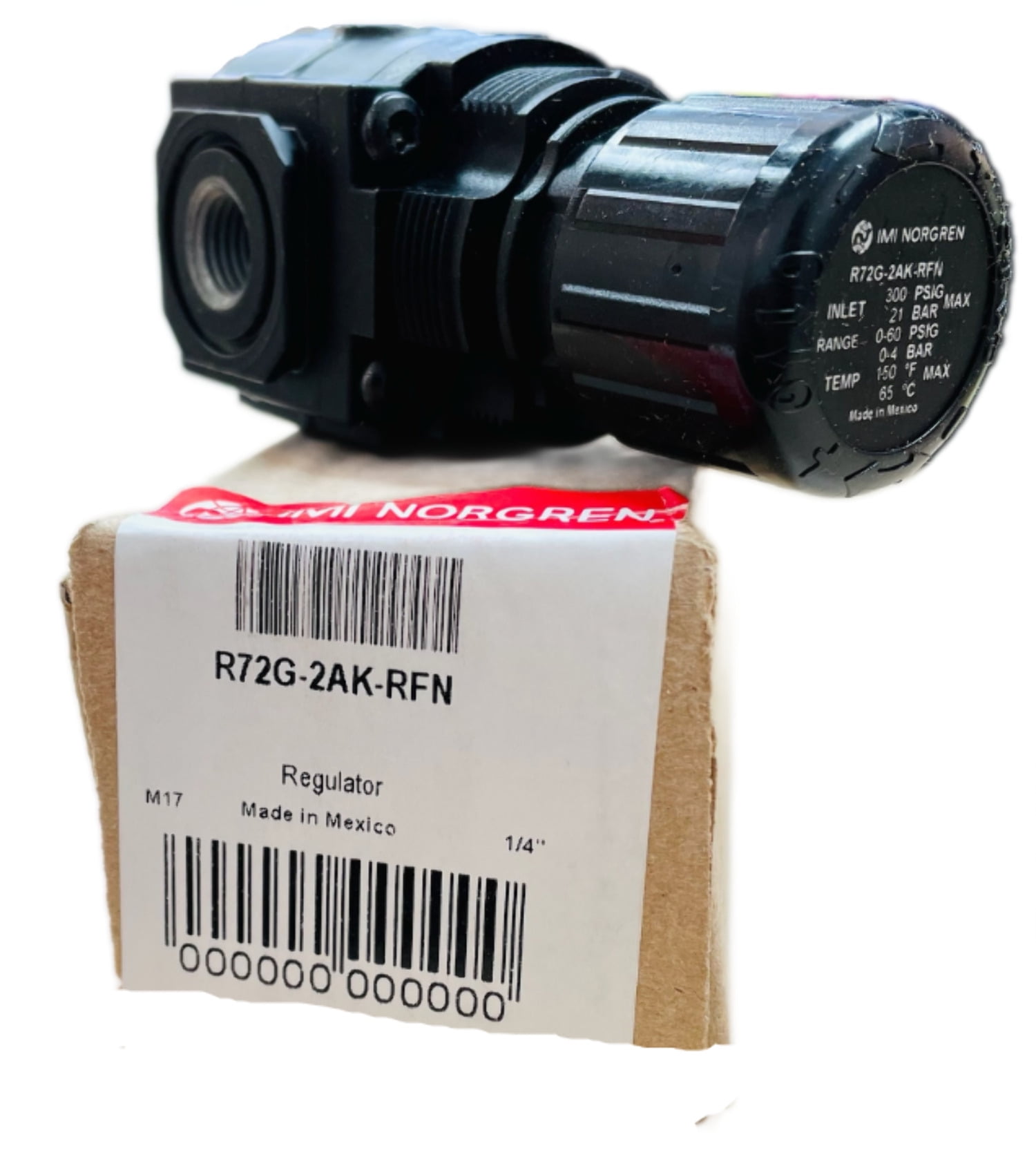 R72G-2AK-RFN Pressure Regulator, 1/4 PTF, 5 to 60 PSI, 70 scfm, Gauge - Walmart.com