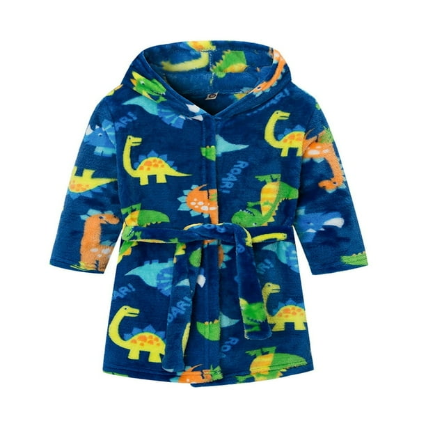 CNKOO Toddler Kid Little Boy Dinosaur Hooded Bathrobe Robe Pajamas ...