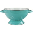 Calypso Basics, 5 Qt. Enamel on Steel Two Toned Colander, Turquoise ...