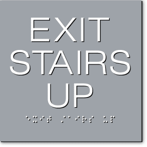 Exit Stairs Up Sign-Gray / White (4 Units) - Walmart.com