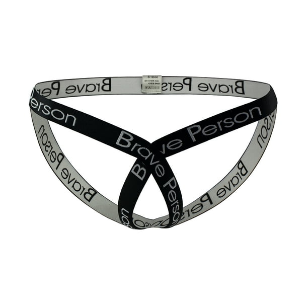 MIZOK Men's Jockstraps Sexy Jock Strap Underwear White Word L-1 Pc ...