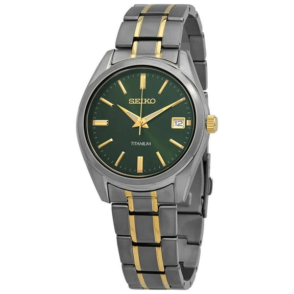 Seiko Men's SNXJ90 5 Two Tone Yellow Gold Plated Automatic Steel Watch ...