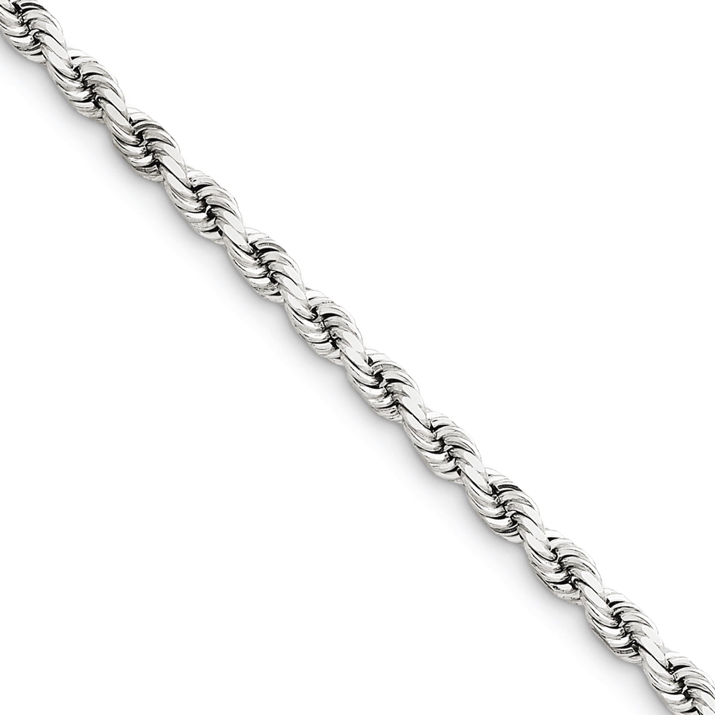 Beautiful 14k White Gold 4.5mm D/C Rope Chain - Walmart.com