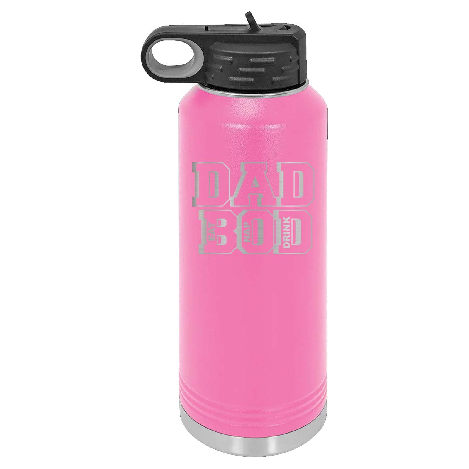 Mato & Hash 32oz Dad Bod Laser Engraved Water Bottle Pink LASLWB205 Dad ...