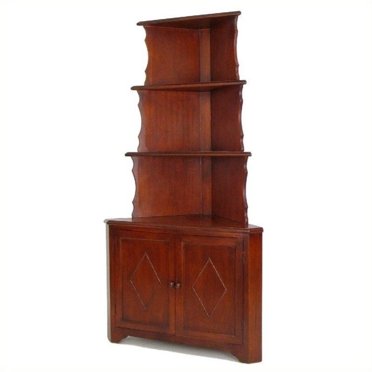 Elegant Corner Display Unit With Five Shelves, Brown - Walmart.com