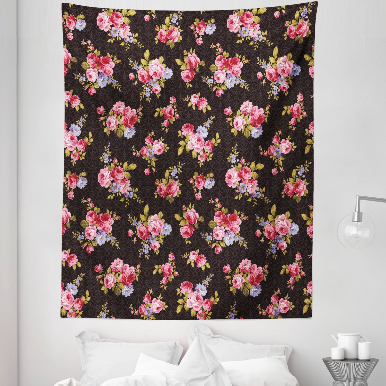 Rose Tapestry, Pattern with Old Fashioned Corsage and Bouquets Antique ...