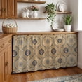 Bohemian Floral Cabinet Curtains 28" W x 51" L Vintage Retro Brown ...
