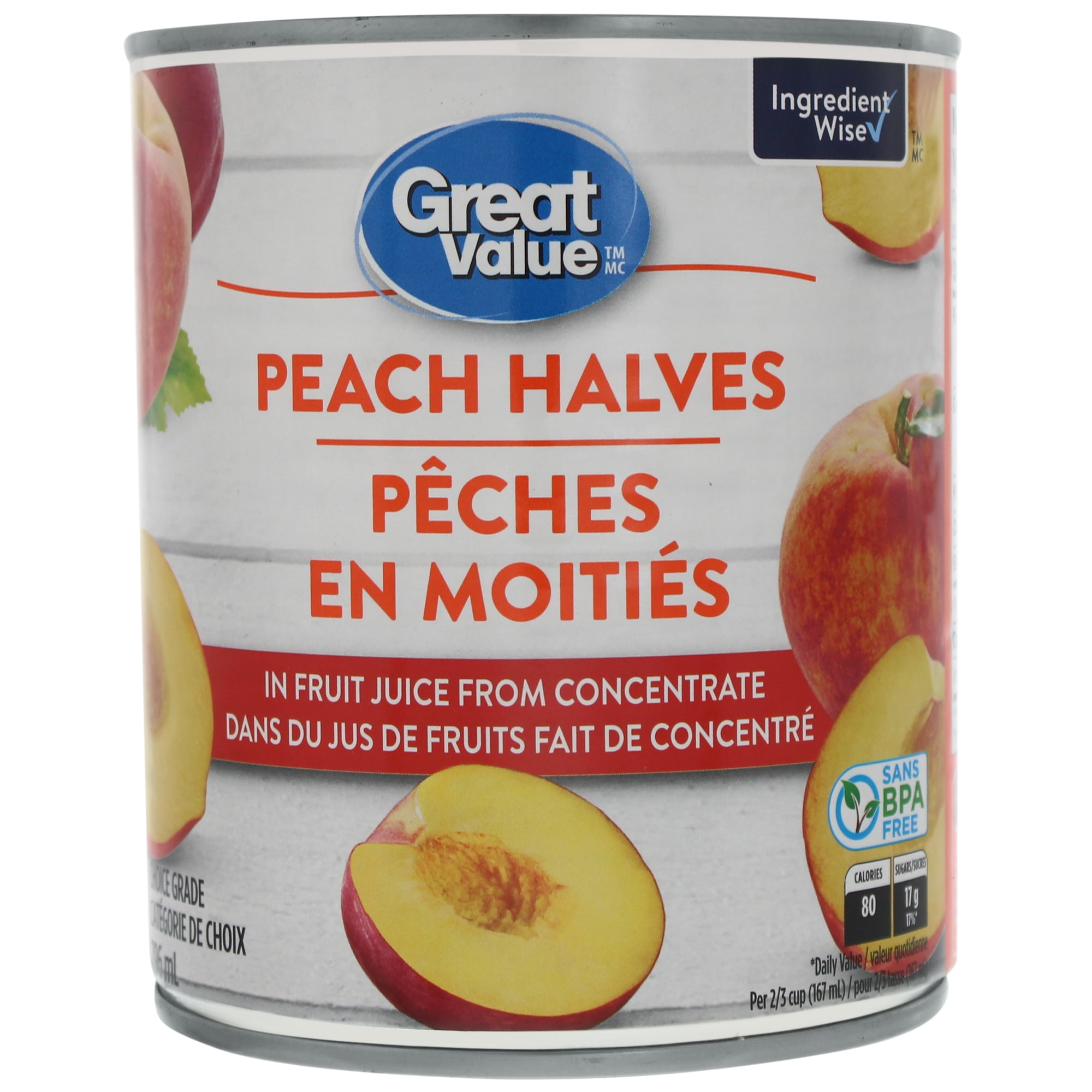 Click here for Great Value Peach Halves In Fruit Juice From Conce... prices