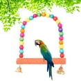 Wharick Bird Swing Toy, Wooden Bird Swing Perch Parrot Hanging Toy for ...