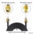 2-6 feet extension cable male to female coaxial cable 50 ohms low loss ...