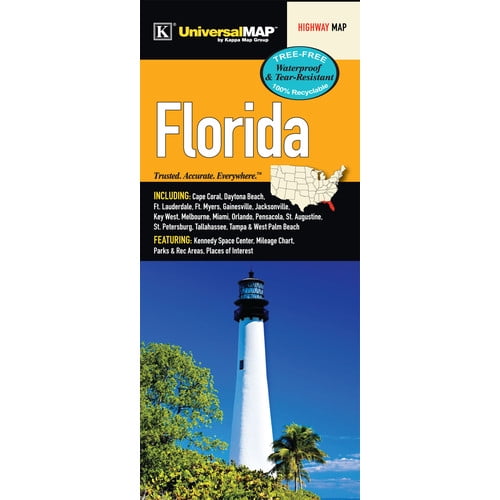 Universal Map Florida Waterproof Map - Walmart.com