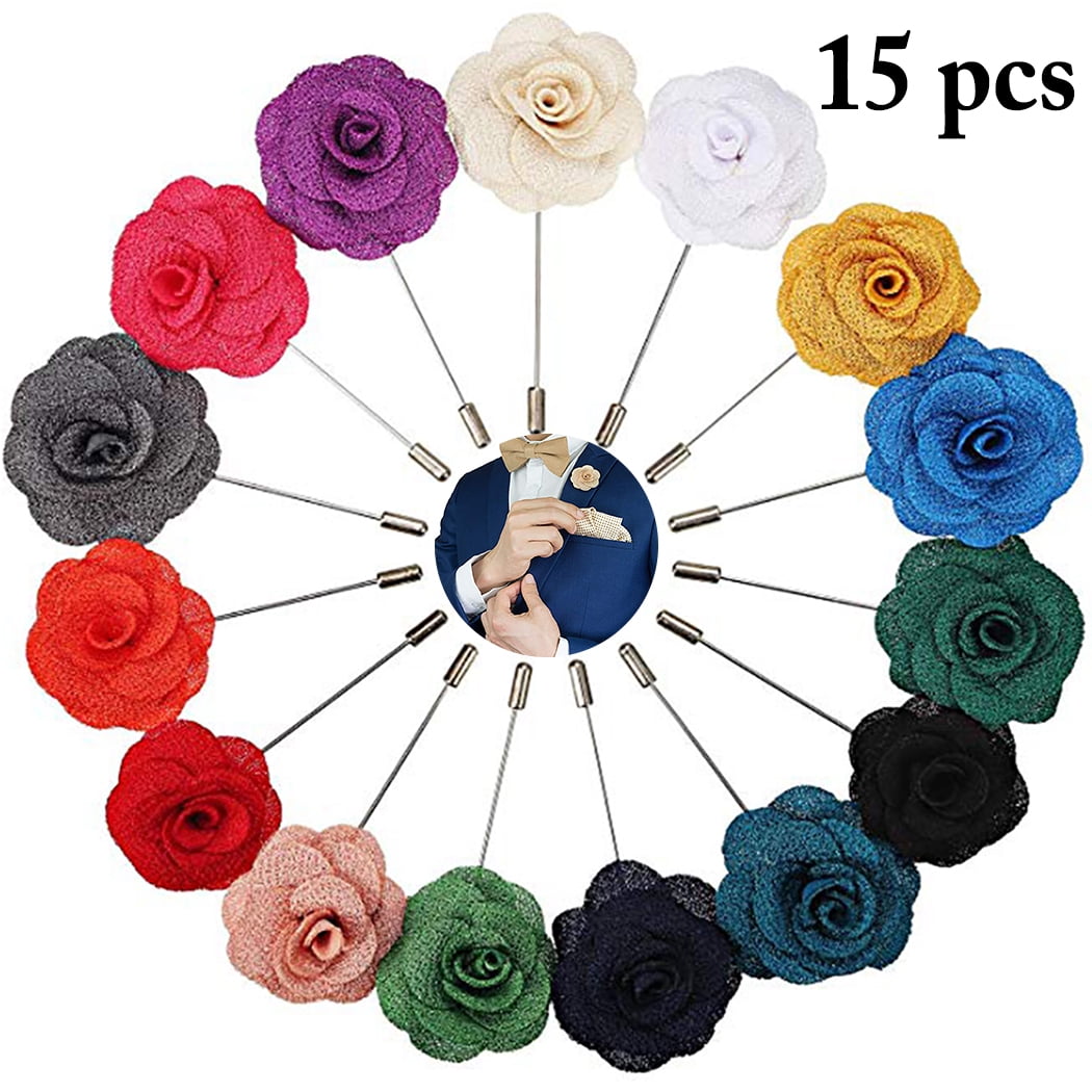Click here for Nobrand 15pcs Mens Lapel Pin Fashion Rose Decor La... prices
