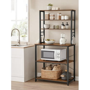 VASAGLE Bakers Rack for Kitchen, 6-Tier Kitchen Shelves with 6 Hooks ...