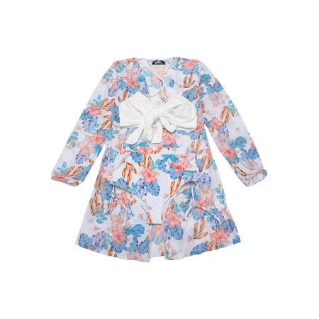 Allegra K Women's 3 Piece Swimsuit Tropical Floral Wrap Bikini Bathing ...