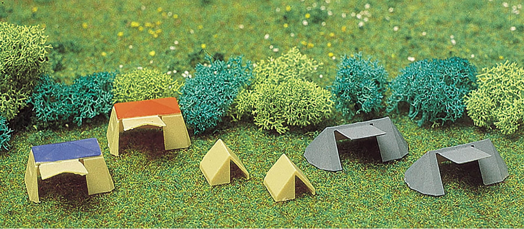 Busch N Scale Camping Scene Set With 6 Assorted Tents - Walmart.com