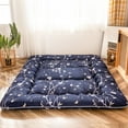 Japanese Navy Floral Queen Size Memory Foam Floor Mattress for Living ...