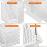Marbrasse Desk Organizer with File Holder, 5-Tier Paper Letter Tray ...