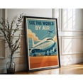 Affixzi Retro Airplane Travel Poster: Mid-Century Aviation Art Print ...