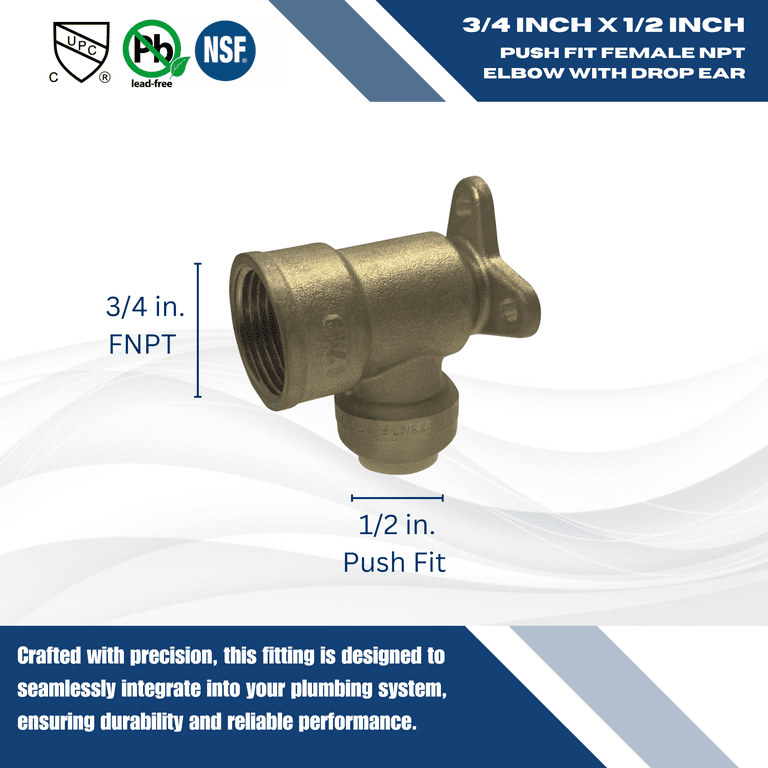 Elbow Coupler XFITTING 34 Push Fit Drop Ear Elbow - NSF/ANSI 61 Bahrain ...