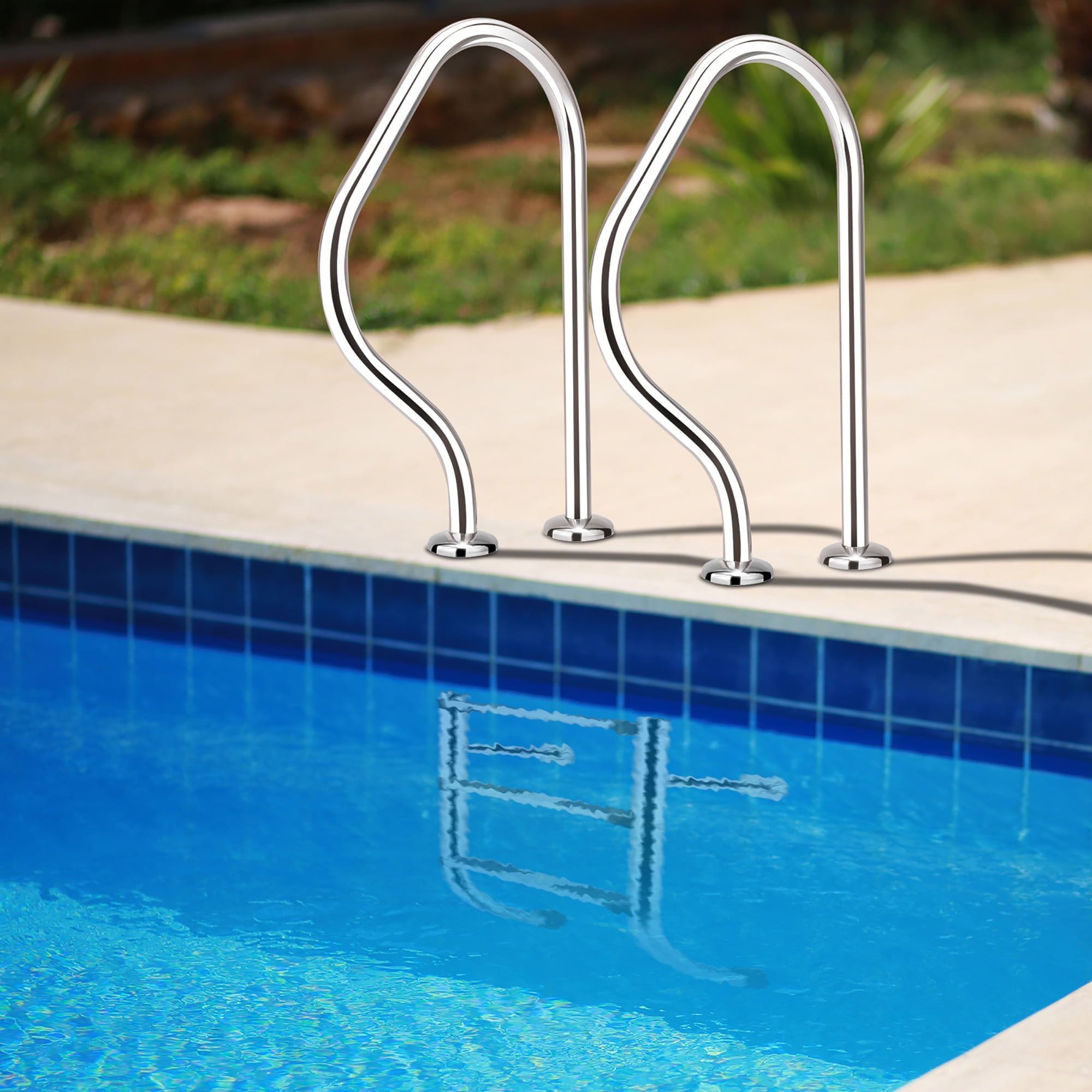 Costway Split Swimming Pool Ladder Stainless Steel 3-Step Ladder & 2 ...