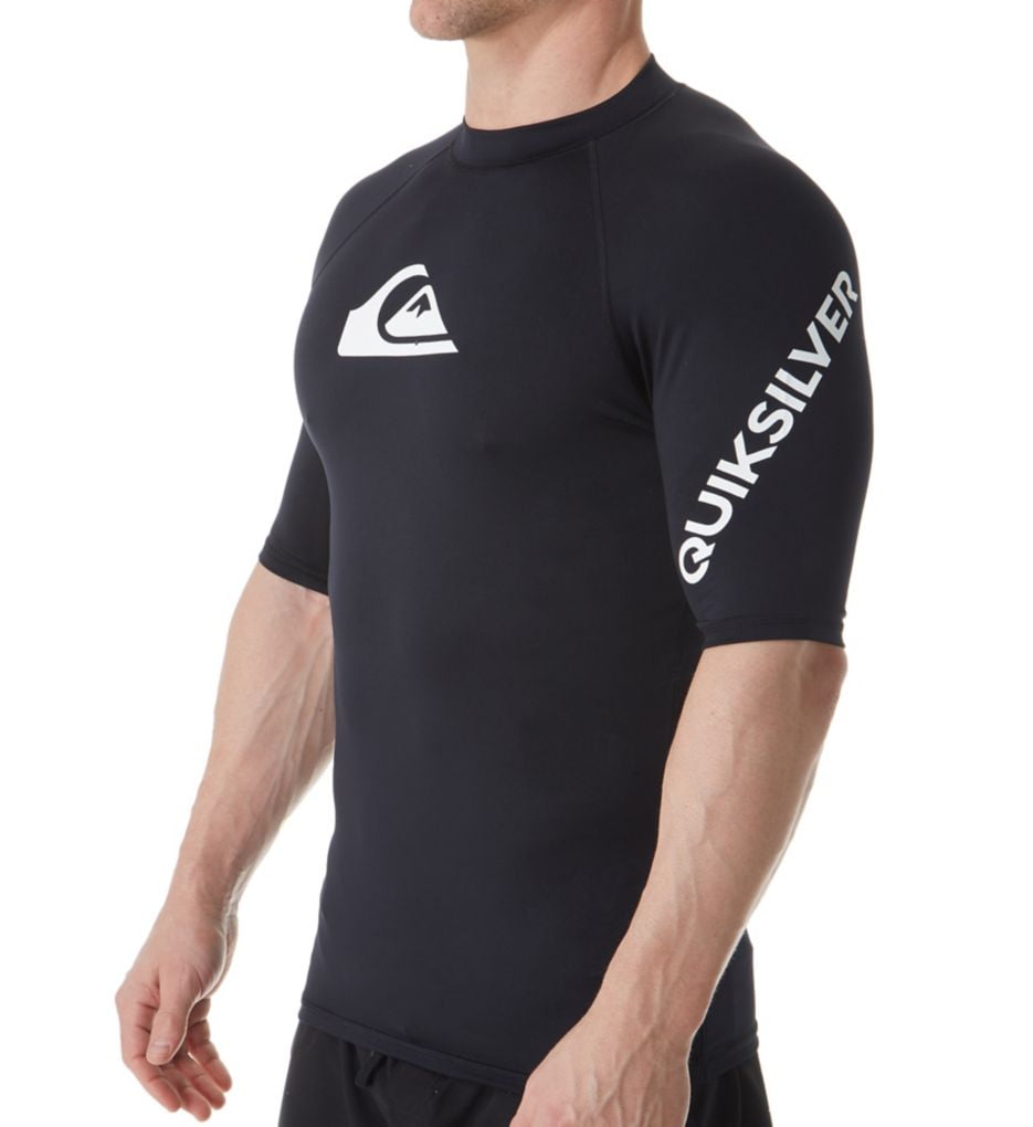 Men's Quiksilver EQYWR3136 All Time Short Sleeve Rash Guard (Black 2XL ...