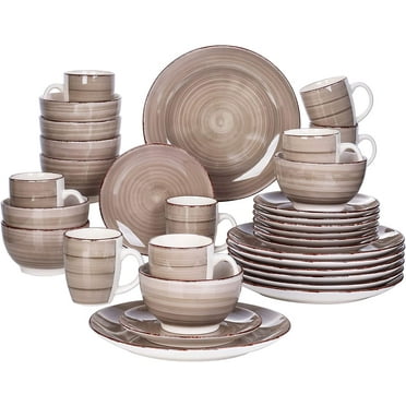 Vancasso Dinnerware Sets, Stoneware Dinner Set for 8, 32-Piece Round ...