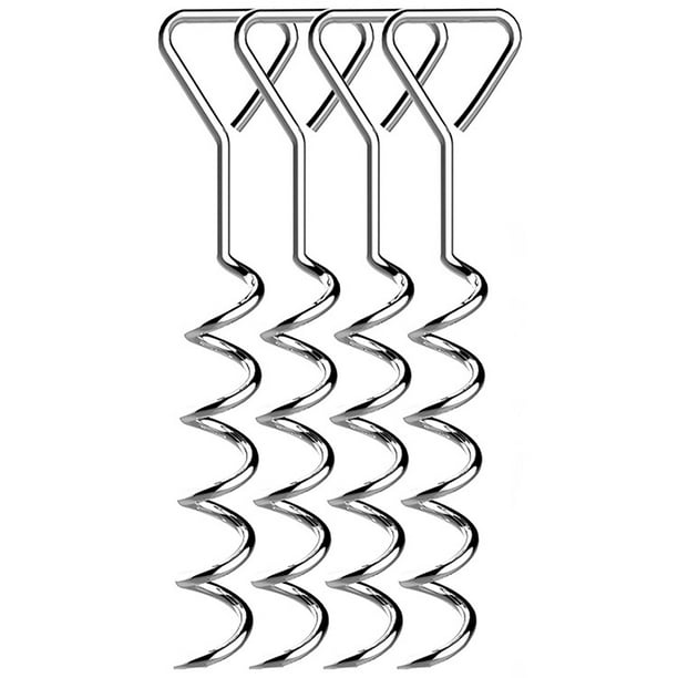 Powerful 4 Pack Spiral Shed Anchor Kit - Tent Stakes Heavy Duty Ground ...