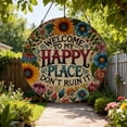 Wood Welcome to Happy Place Plaques Welcome Sign for Front Door Wooden ...