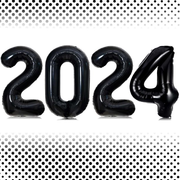 Balloon Lovoir 2024, número 2024, lámina de mylar negra de 1 m | Bodega ...