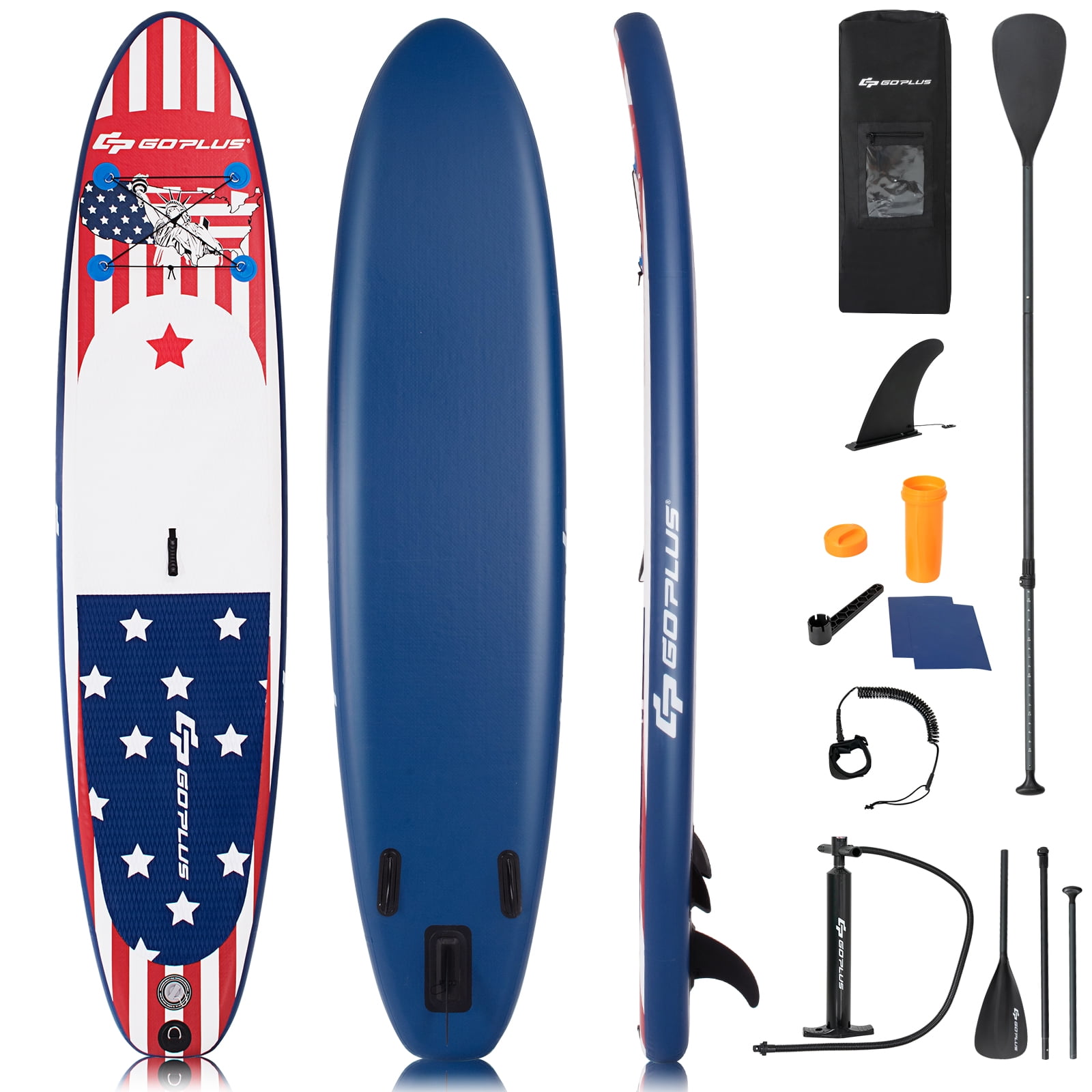 Costway Goplus 11 Inflatable Stand Up Paddle Board Surfboard W/Pump Aluminum Paddle 11 X 31.5 X 6