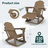 KINGYES 4-in-1 Folding Adirondack Rocking Chair W/ Retractable Footrest ...