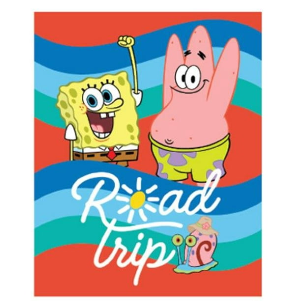 Nickelodeon SpongeBob Throw Blanket, "Road Trip", Silk Touch, 40in x ...