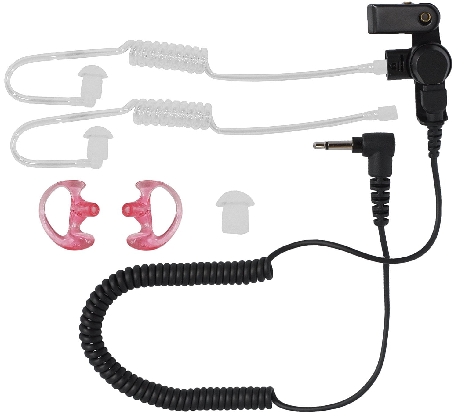 Code Red Silent Jr 3.5mm Pack Earpiece with 14" Coiled Cord and Clear ...