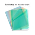 Staples Poly Binder Pockets 3-Hole Punched Assorted Colors 15/Carton ...