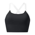 Ashyfjp Sports Bras for Women Contrast Trim Cross Back Crop Top Yoga ...