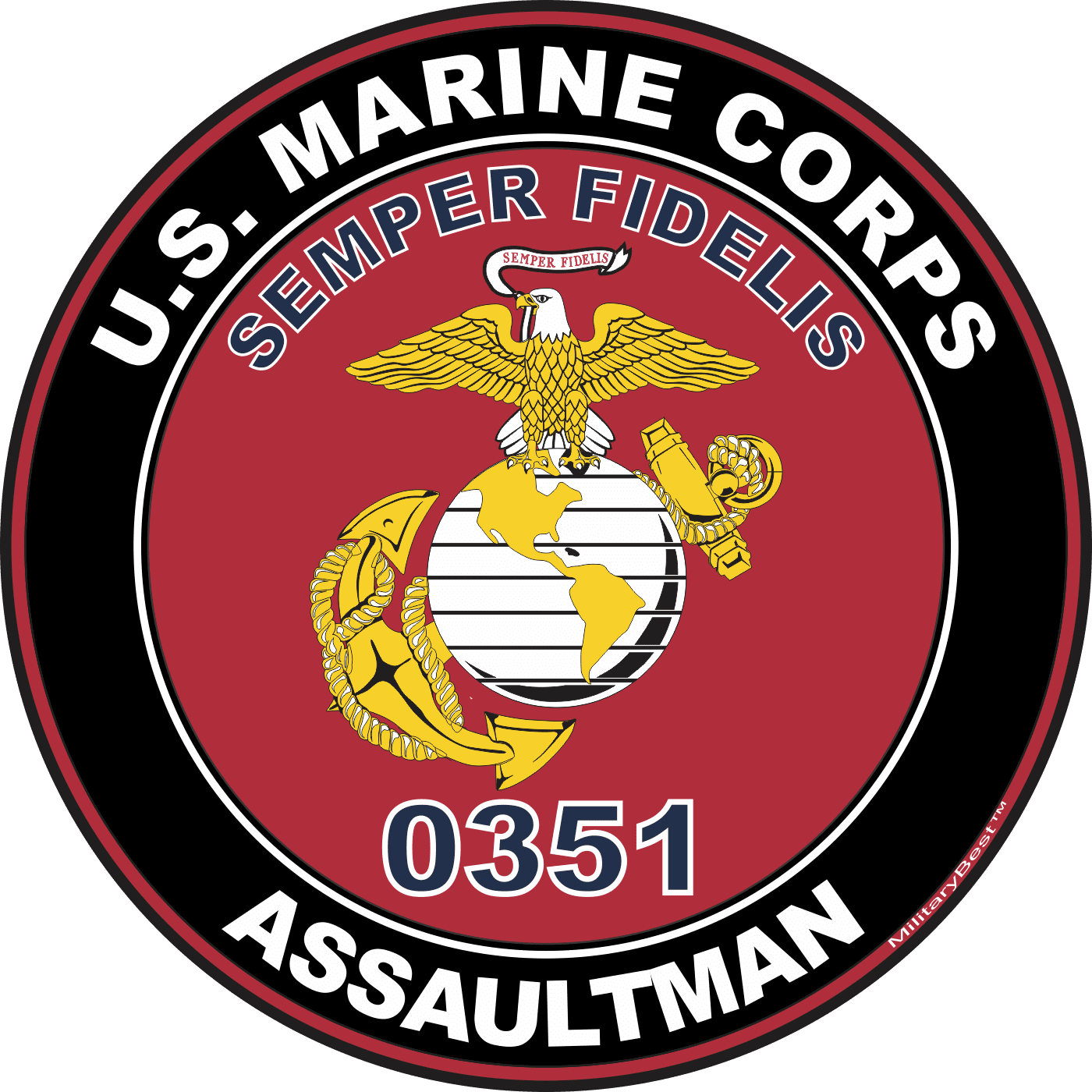U.S.M.C. MOS 0351 Assaultman Decal 5.5" - Red - Walmart.com