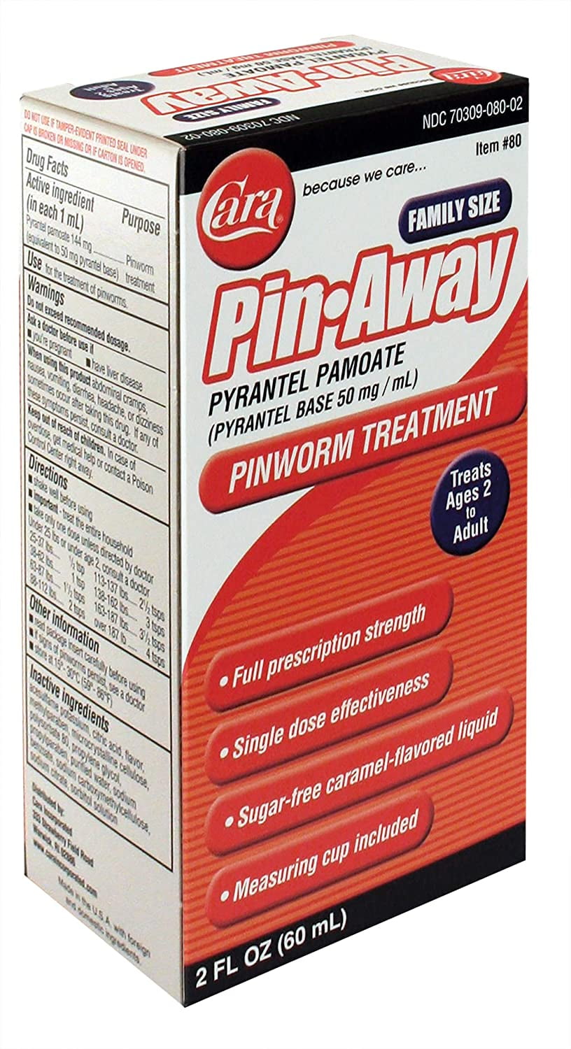 Cara Pin Away Family Size Pinworm Treatment 60 Ml, 2 Oz, 3 Pack ...