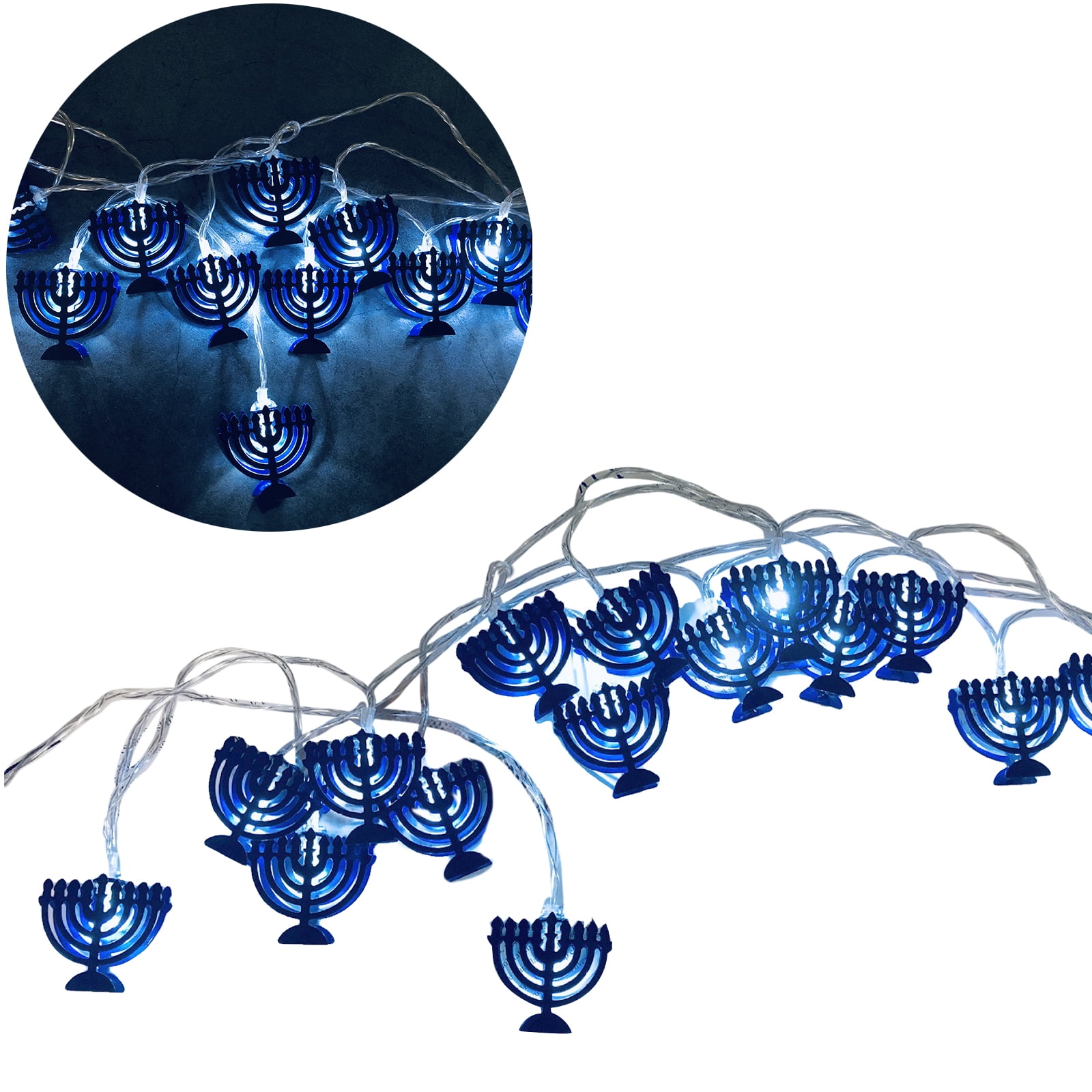 Six Pointed Star Candlestick Lights String For Judaism Hanukkah ...