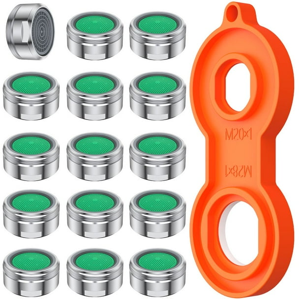 AMERTEER Faucet Aerator 15pcs Sink Faucet Flow Restrictor with Faucet ...