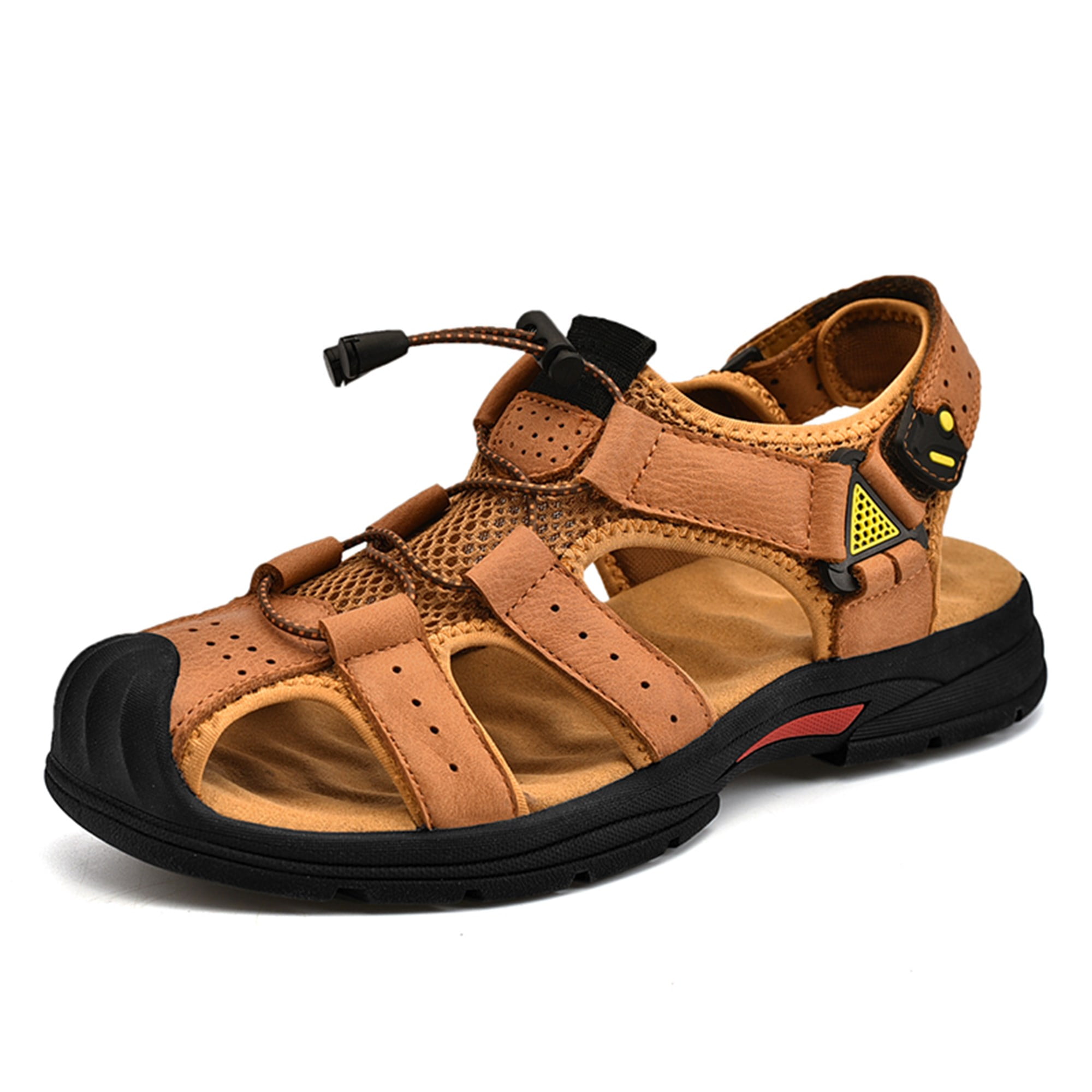 Hicooer GOOHIK Mens Closed Toe Sandals, Sport Sandals Casual Leather ...