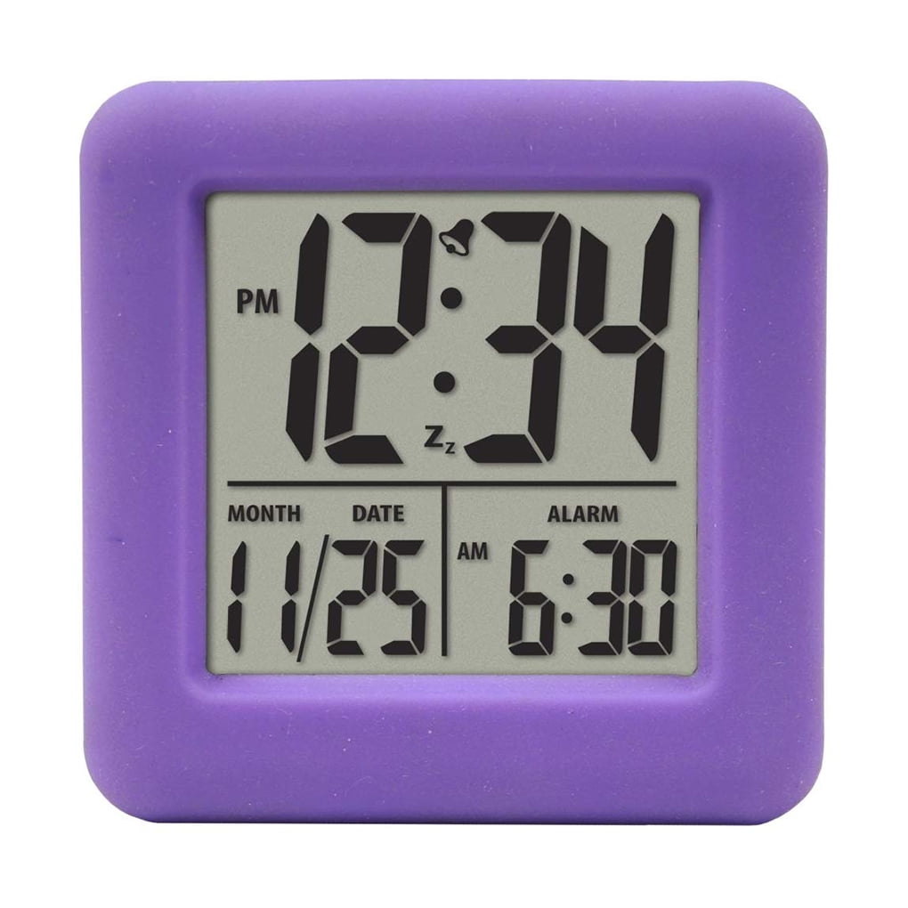 Worallymy Silicone Cube Alarm Clock 12/24 Hours Large Numbers LCD ...