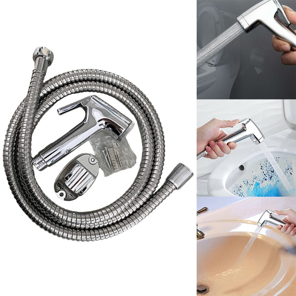 Chrome Bidet Shattaf Douche Spray Hygienic Toilet Shower Head Hose Set ...