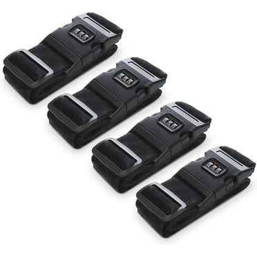 Luggage Strap - Adjustable Luggage Belt - Superior Strength (Black ...