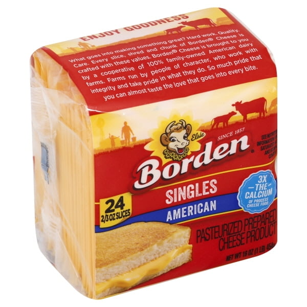 Borden American Cheese Singles , 16oz. - Walmart.com