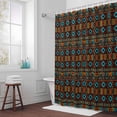 Bohemian Ethnic Shower Curtain, Grid Southwestern Stripes Diamonds ...